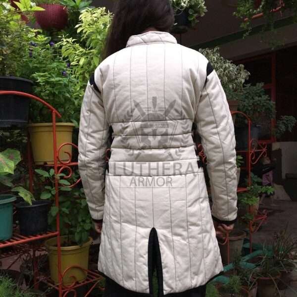 White Aketon Gambeson For Female | Woman Clothing-SCA Larp | Medieval ...