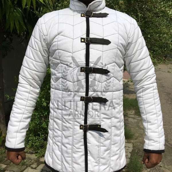 Medieval White Gambeson | Thick Padded Gambeson Costume - Luthera Armor
