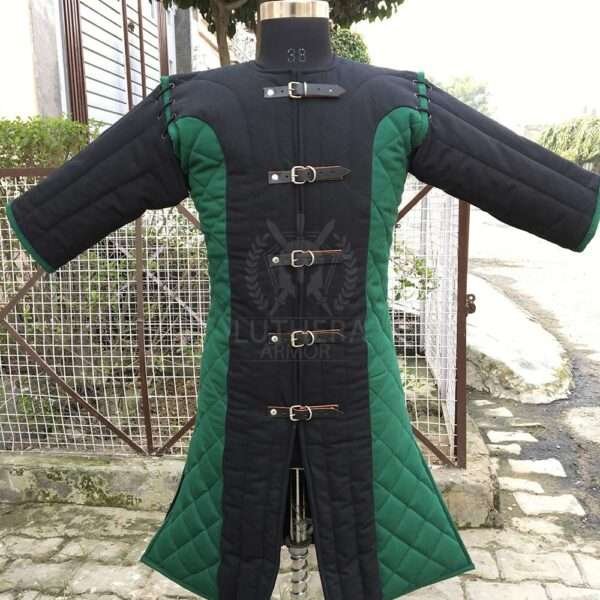 Medieval White/Black Gambeson | Renaissance Gambesons For Sca Larp ...